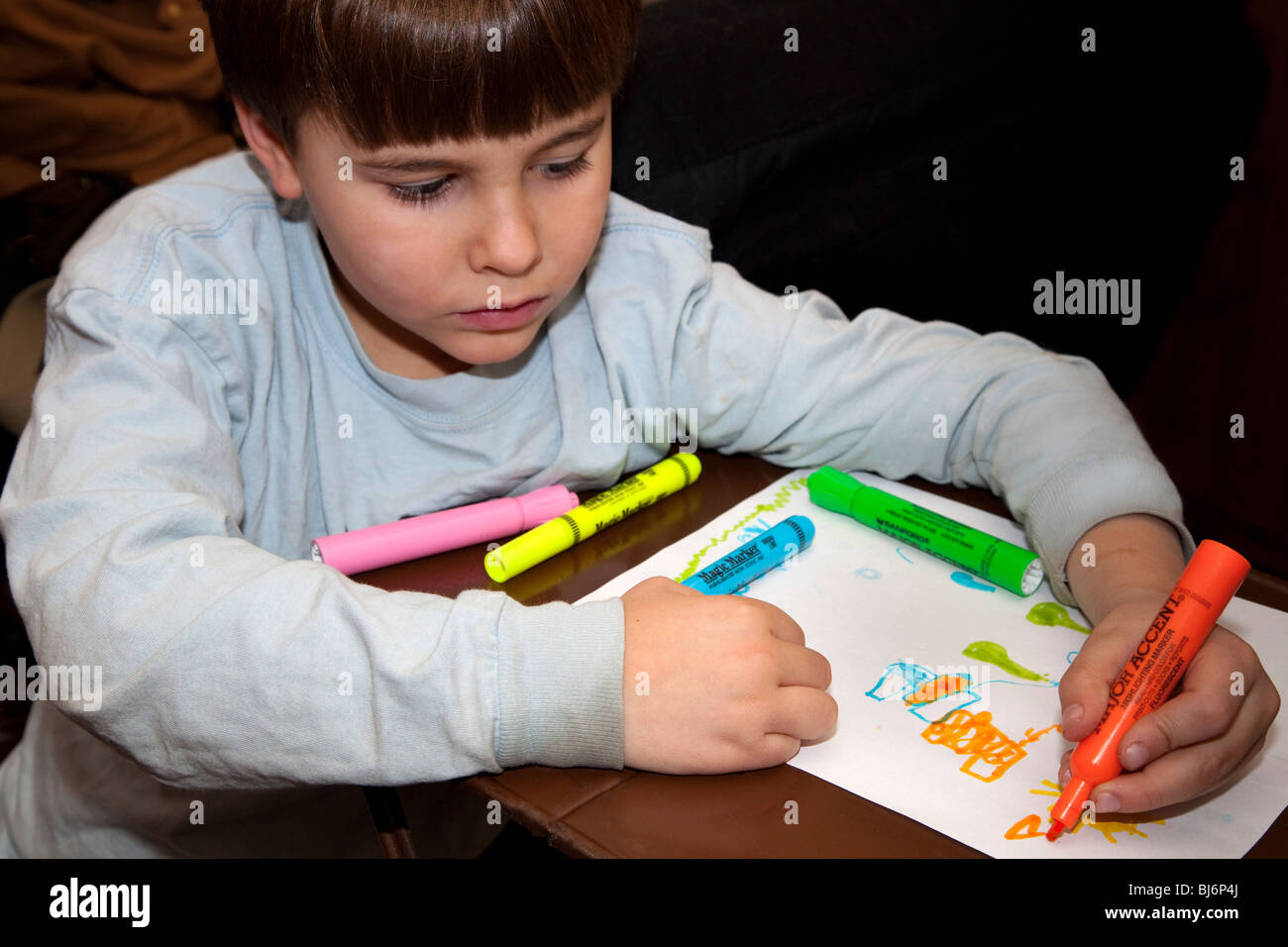 Childs kids drawing markers hi-res stock photography and images - Alamy