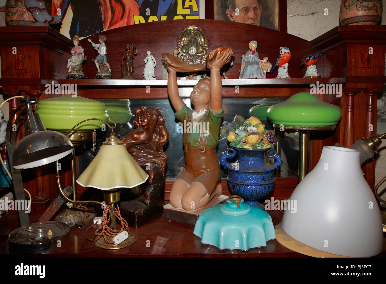 odd lampshades in shop display Stock Photo - Alamy