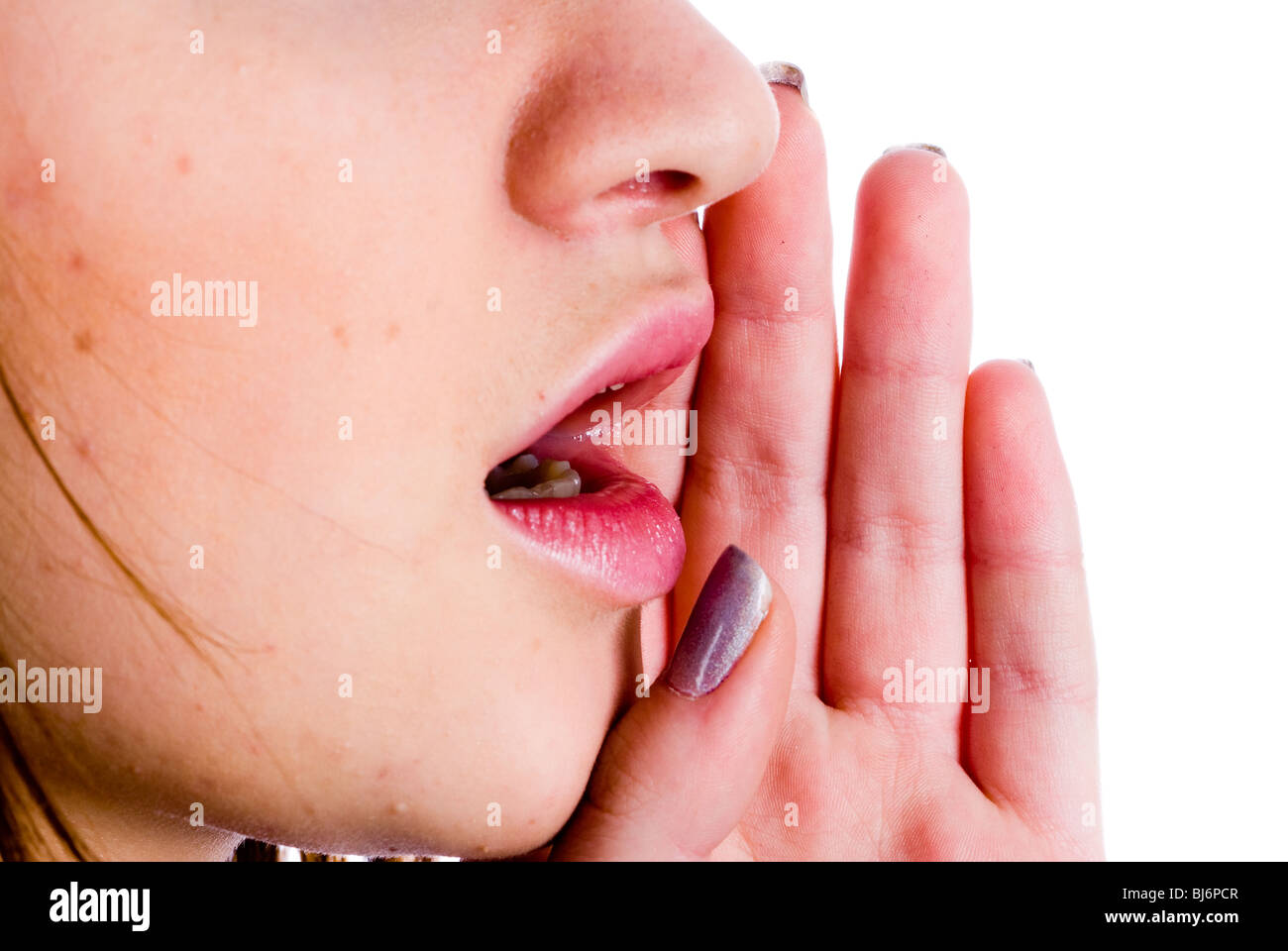 Whisper finger close hi-res stock photography and images - Alamy