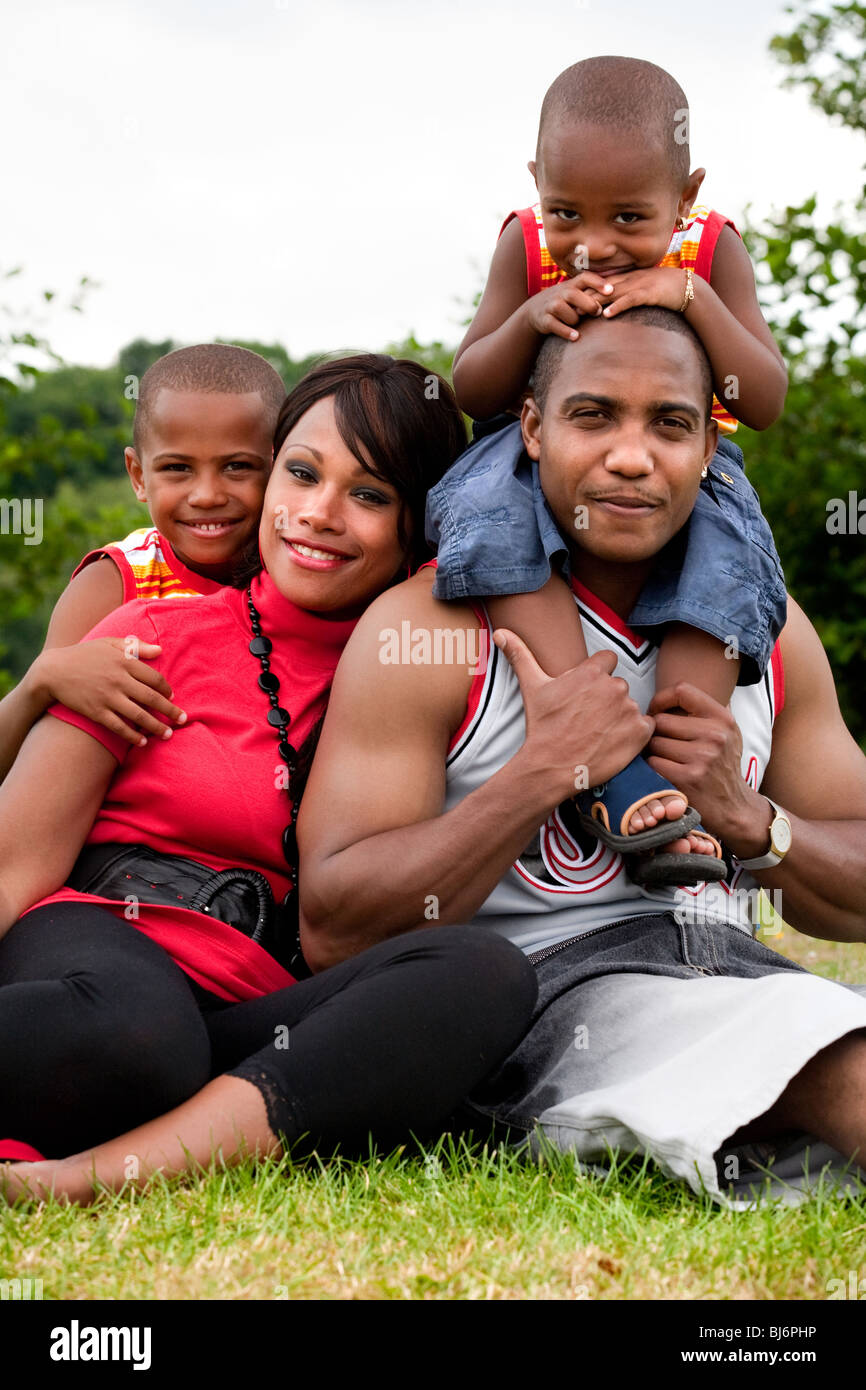 Happy black family enjoying their free day Stock Photo - Alamy