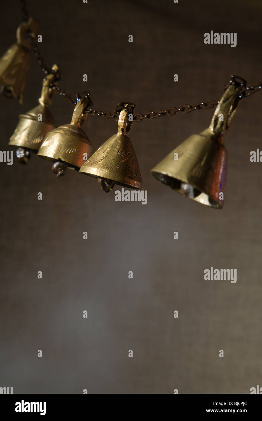 Indian temple bells hi-res stock photography and images - Alamy