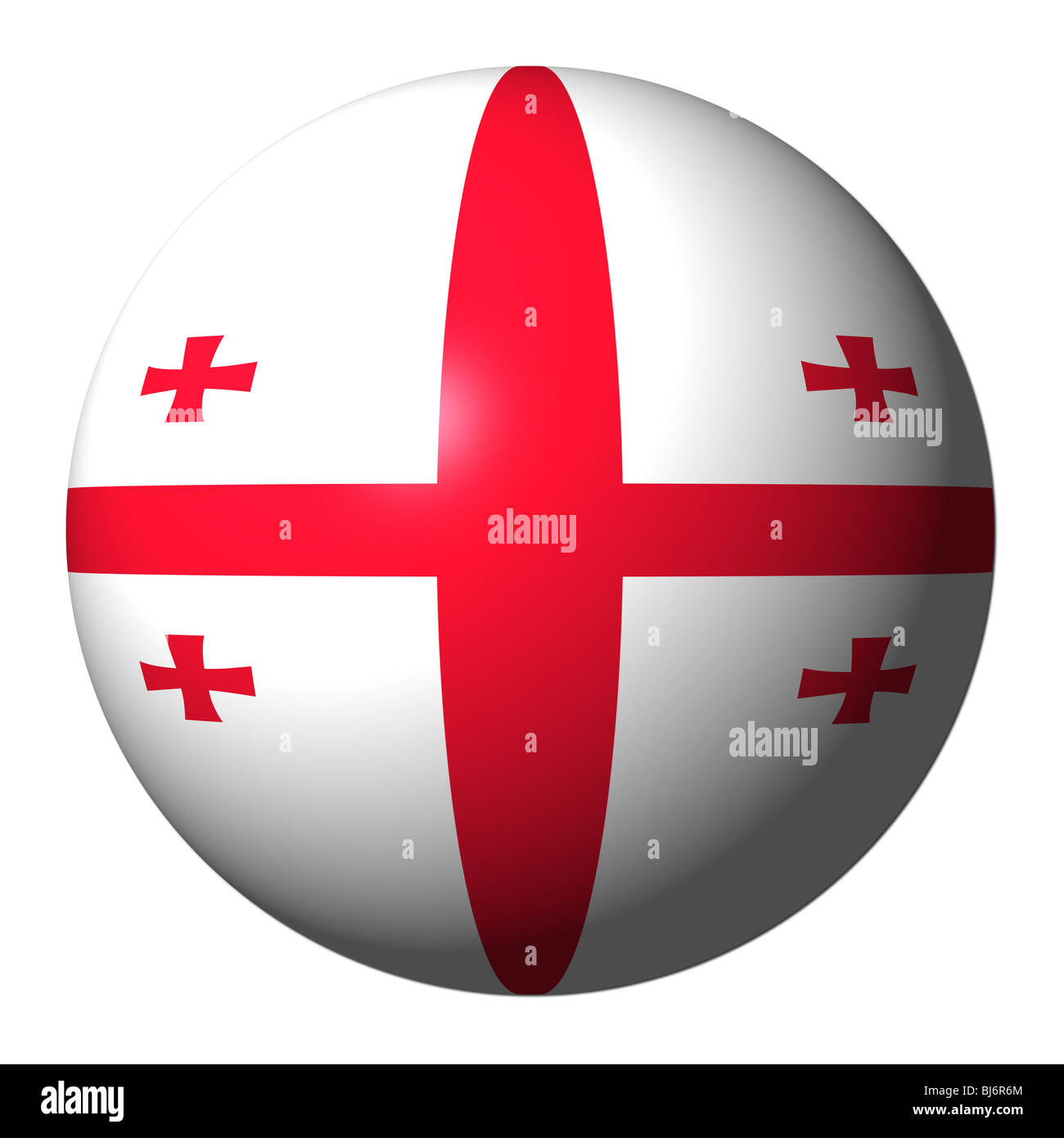 Georgia flag sphere isolated on white illustration Stock Photo - Alamy