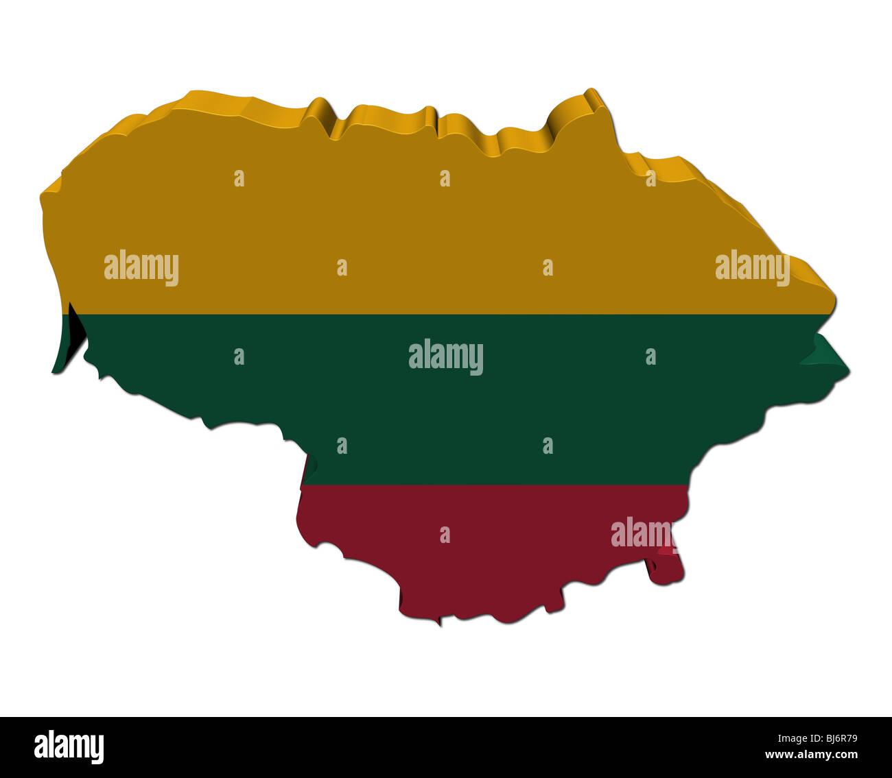 Lithuania map flag 3d render on white illustration Stock Photo - Alamy