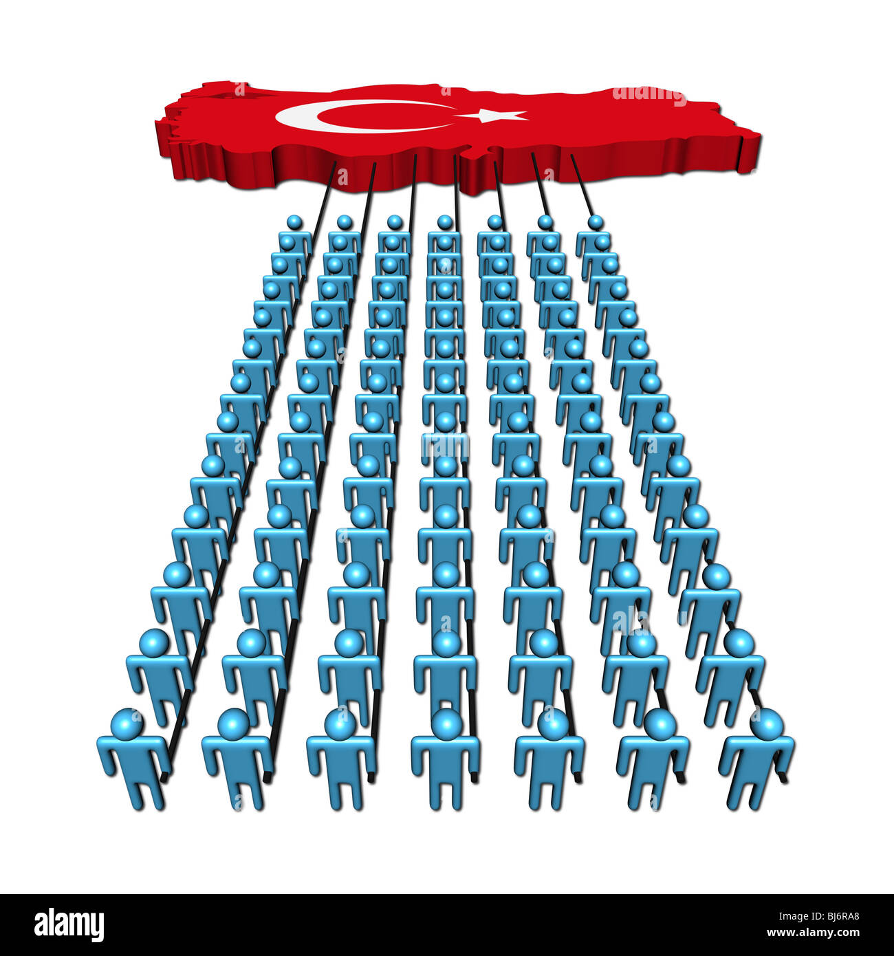 teamwork abstract people pulling Turkey map flag illustration Stock ...