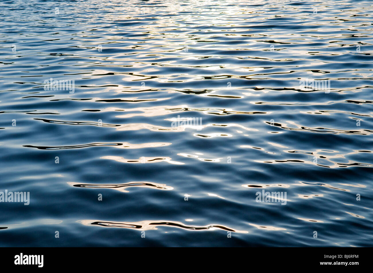Sunlight on rippled water Stock Photo - Alamy