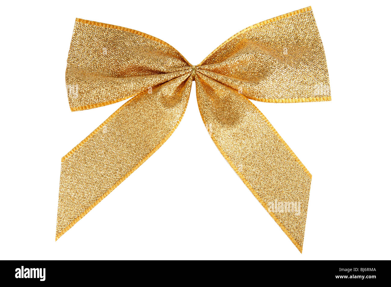 Yellow gold ribbon bow Cut Out Stock Images & Pictures - Alamy