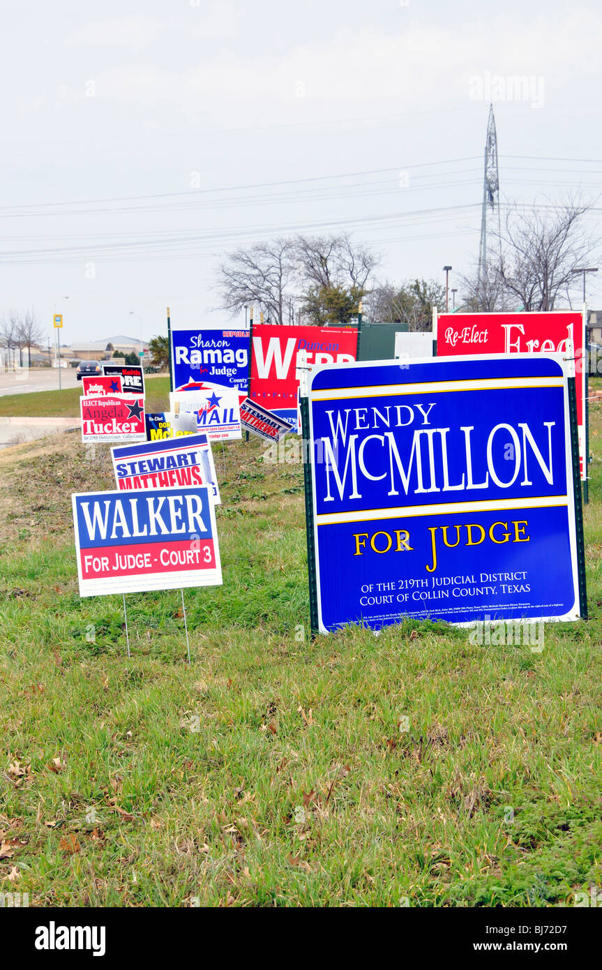 Election campaign signs, Texas, USA Stock Photo - Alamy