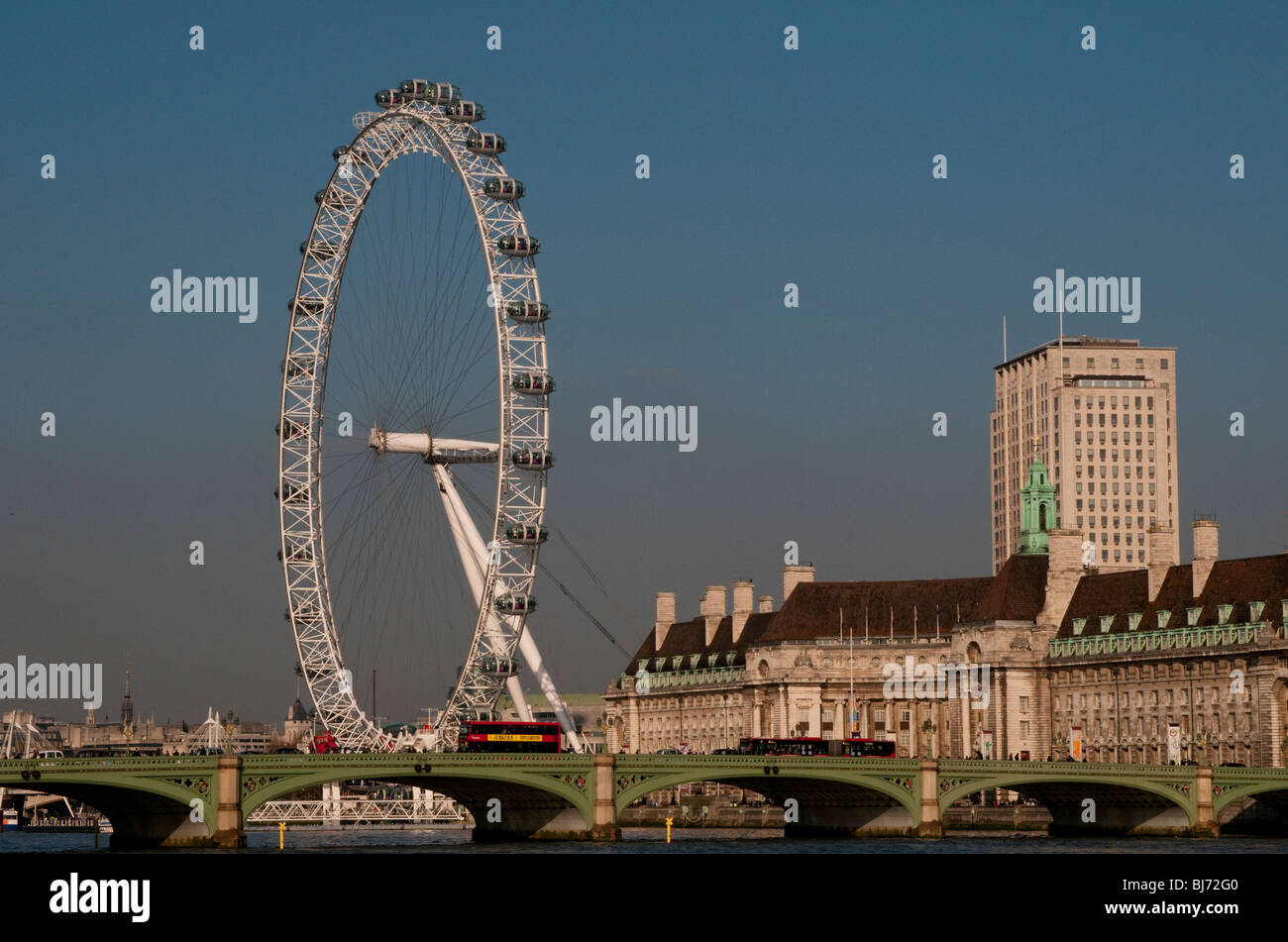 London Eye and Westminster Bridge, London, UK Stock Photo - Alamy
