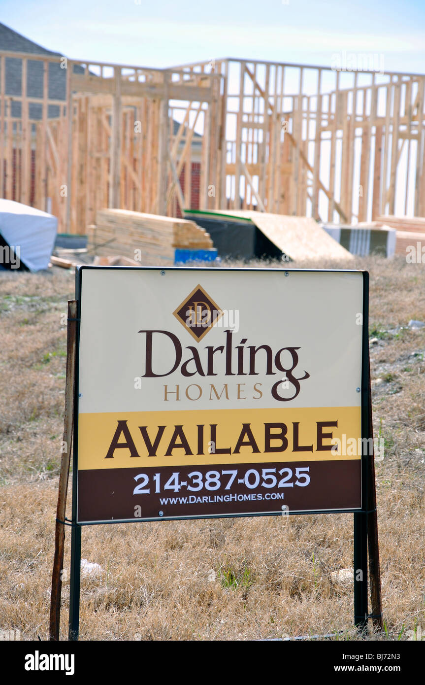 AVAILABLE sign on lot for house to be constructed Stock Photo - Alamy