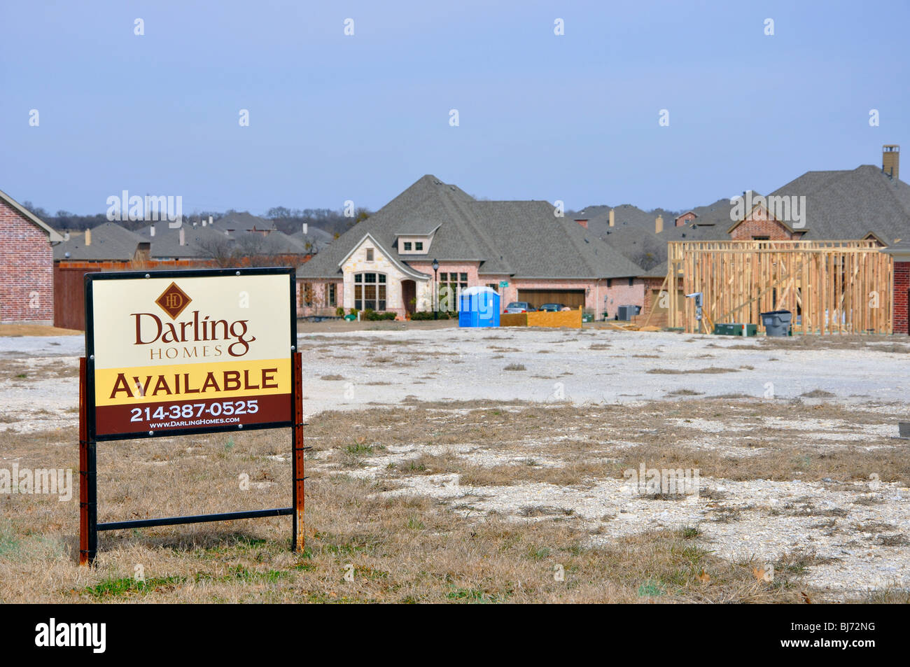 AVAILABLE sign on lot for house to be constructed Stock Photo - Alamy