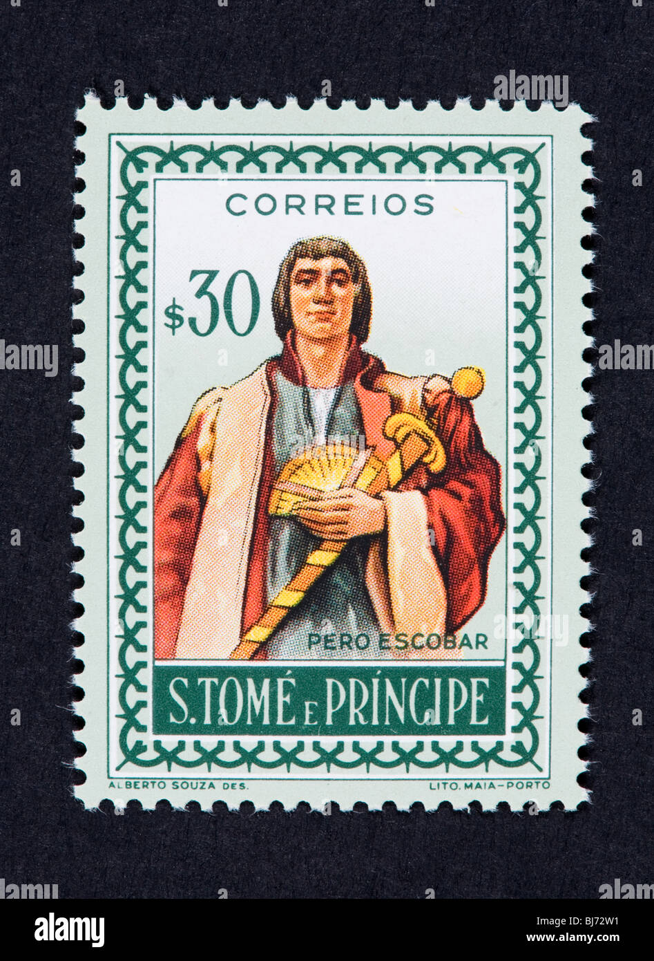 Postage stamp from Saint Thomas and Prince Islands depicting Pero ...
