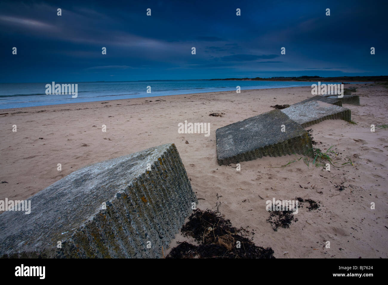 England, Northumberland, Alnmouth. Second World War coastal defences on ...