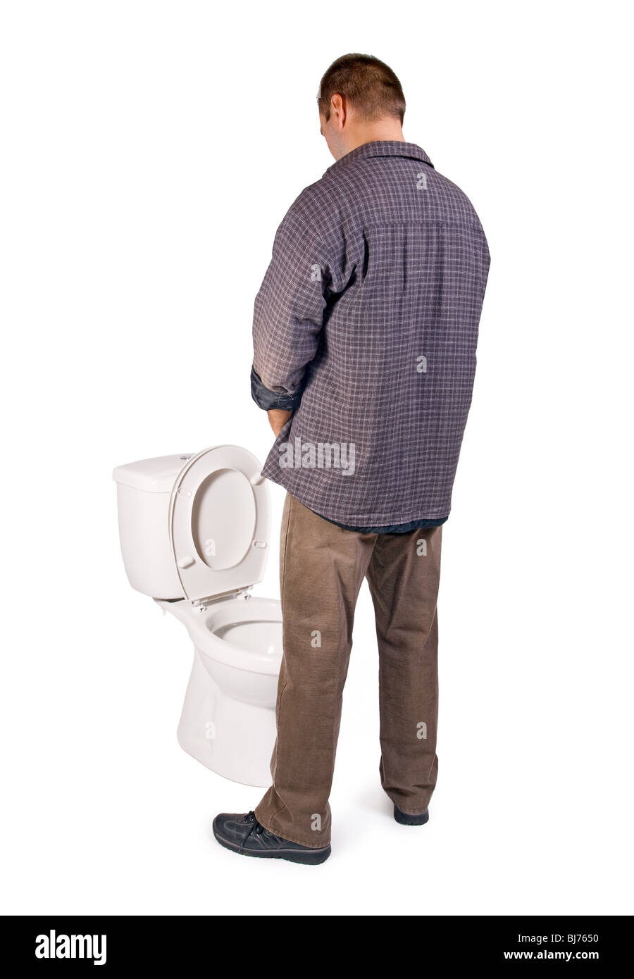 man pee on the toilet Stock Photo - Alamy