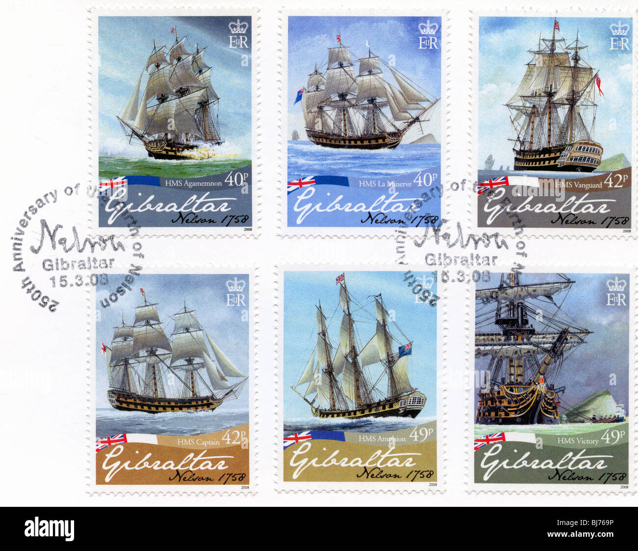 Gibraltar postage stamps Stock Photo - Alamy