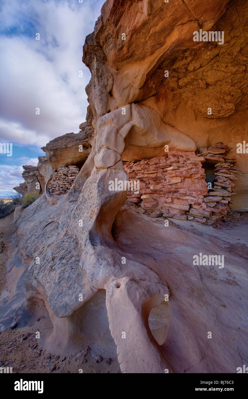 Ancient Indian Kivas Built Into Slickrock Hollows, Canyonlands National ...
