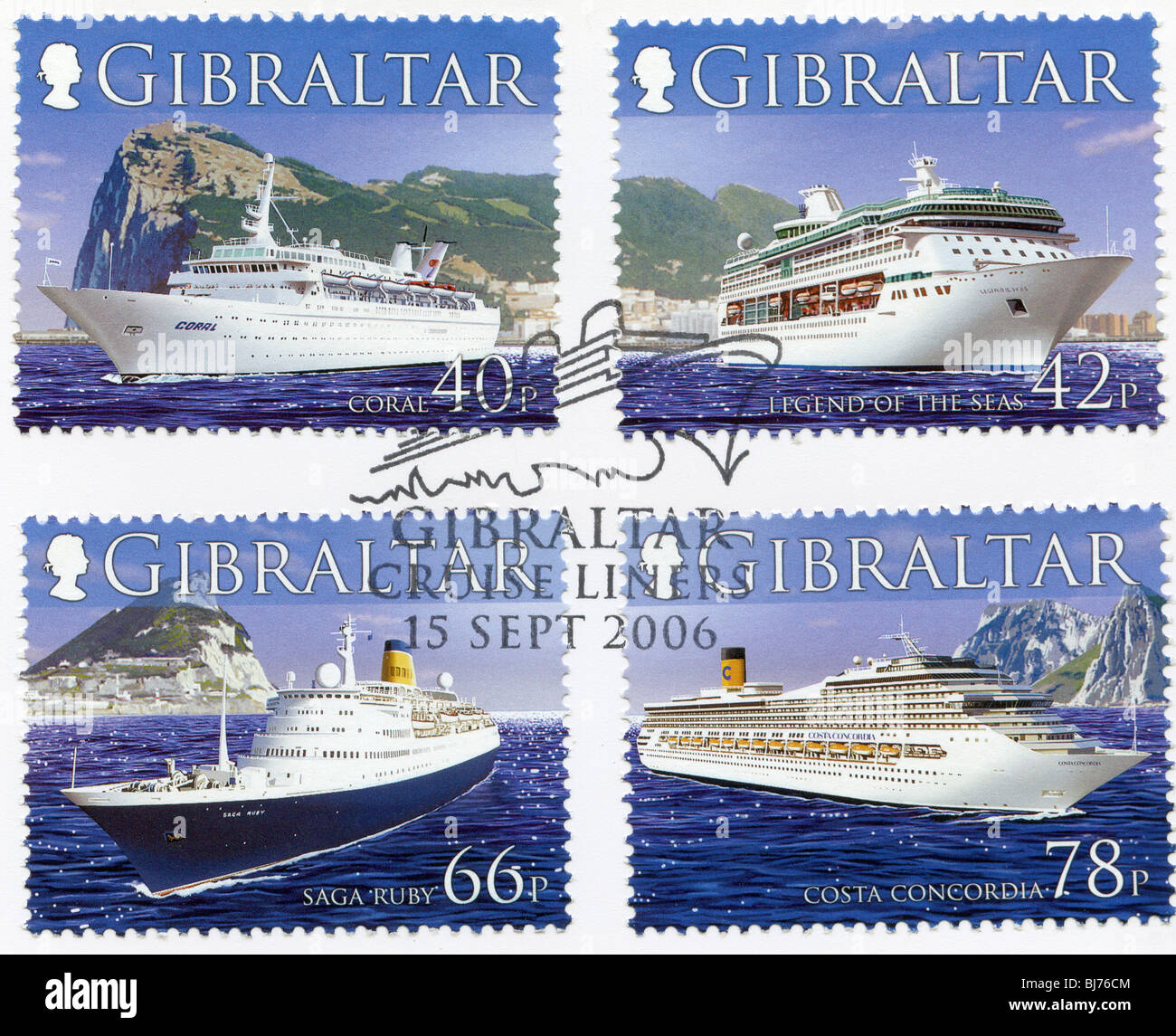 Gibraltar postage stamps Stock Photo - Alamy