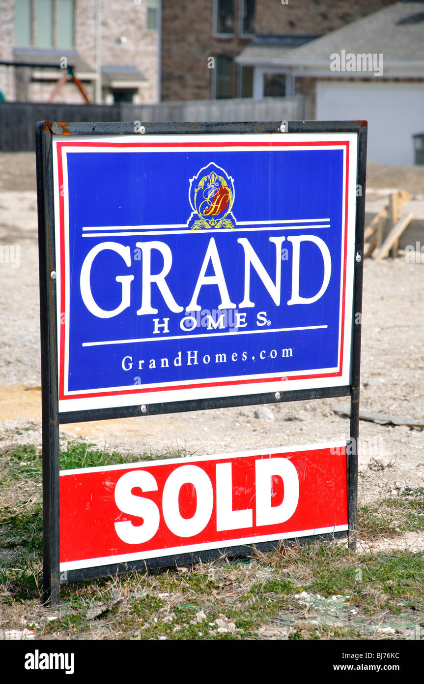 Lot for house to be constructed SOLD sign Stock Photo - Alamy