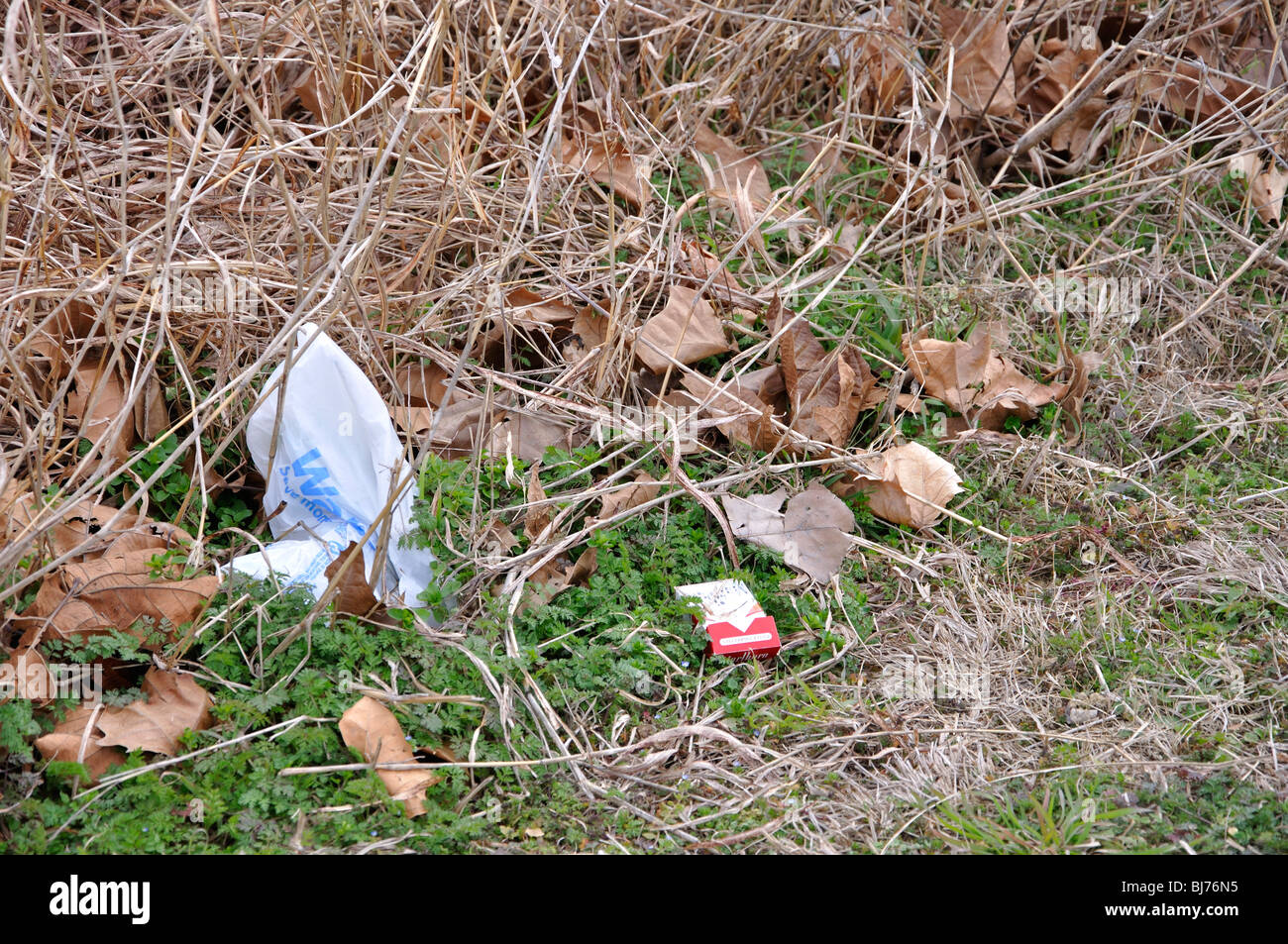 Trash washed up Stock Photo - Alamy