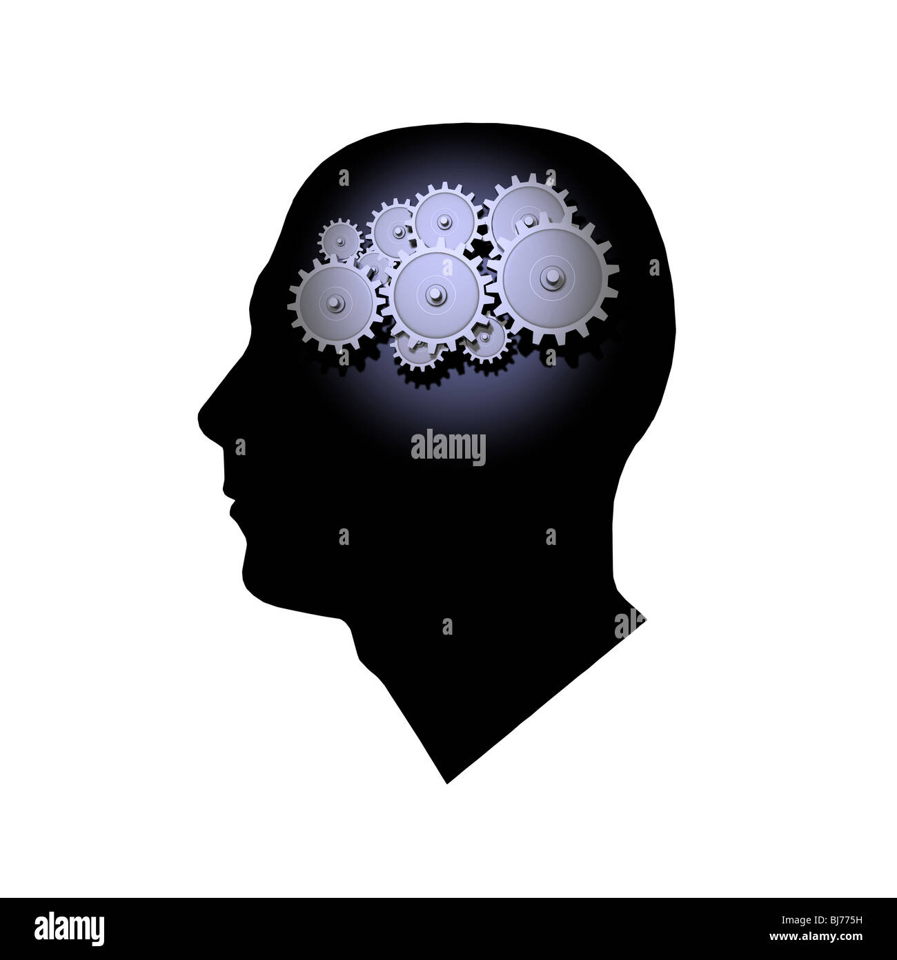 3d man gear brain hi-res stock photography and images - Alamy