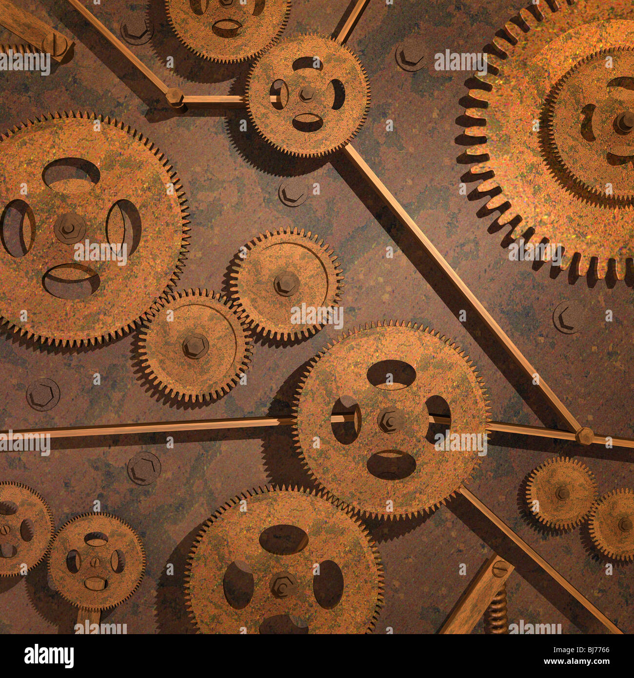 Various old,rusty metal gears on a background Stock Photo - Alamy