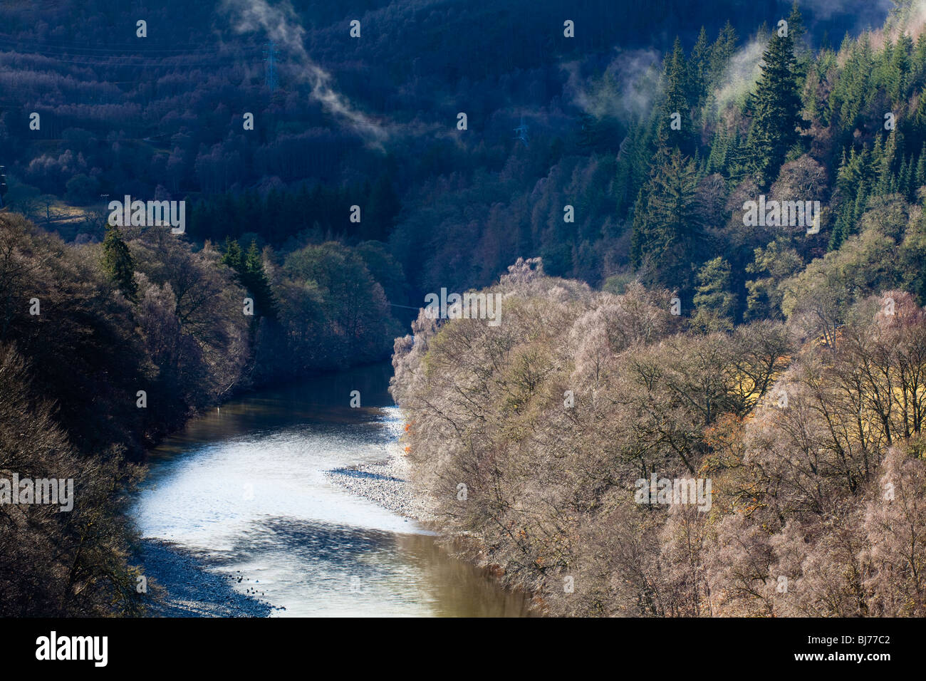 Scotland, Scottish Highlands, Killiecrankie. The River Garry and ...