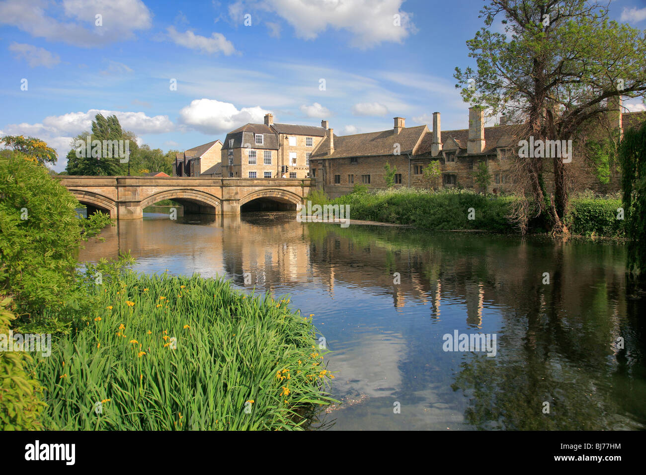 Landscape Stamford Meadows River Welland Stone Bridge Stamford Town ...
