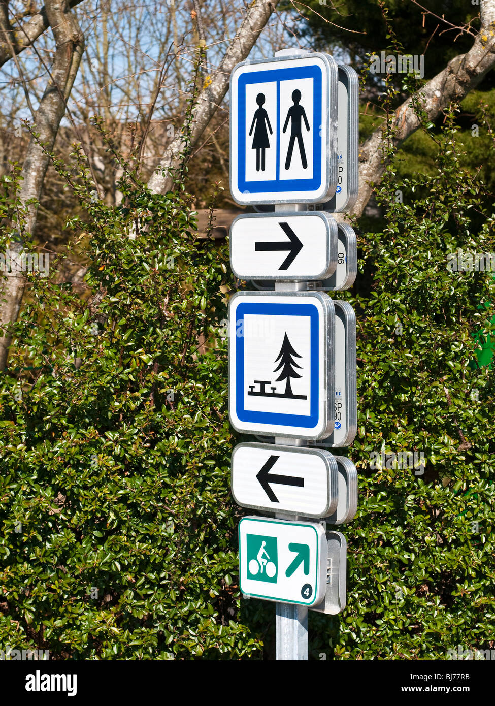 Internationally recognized tourist information signs - France Stock ...