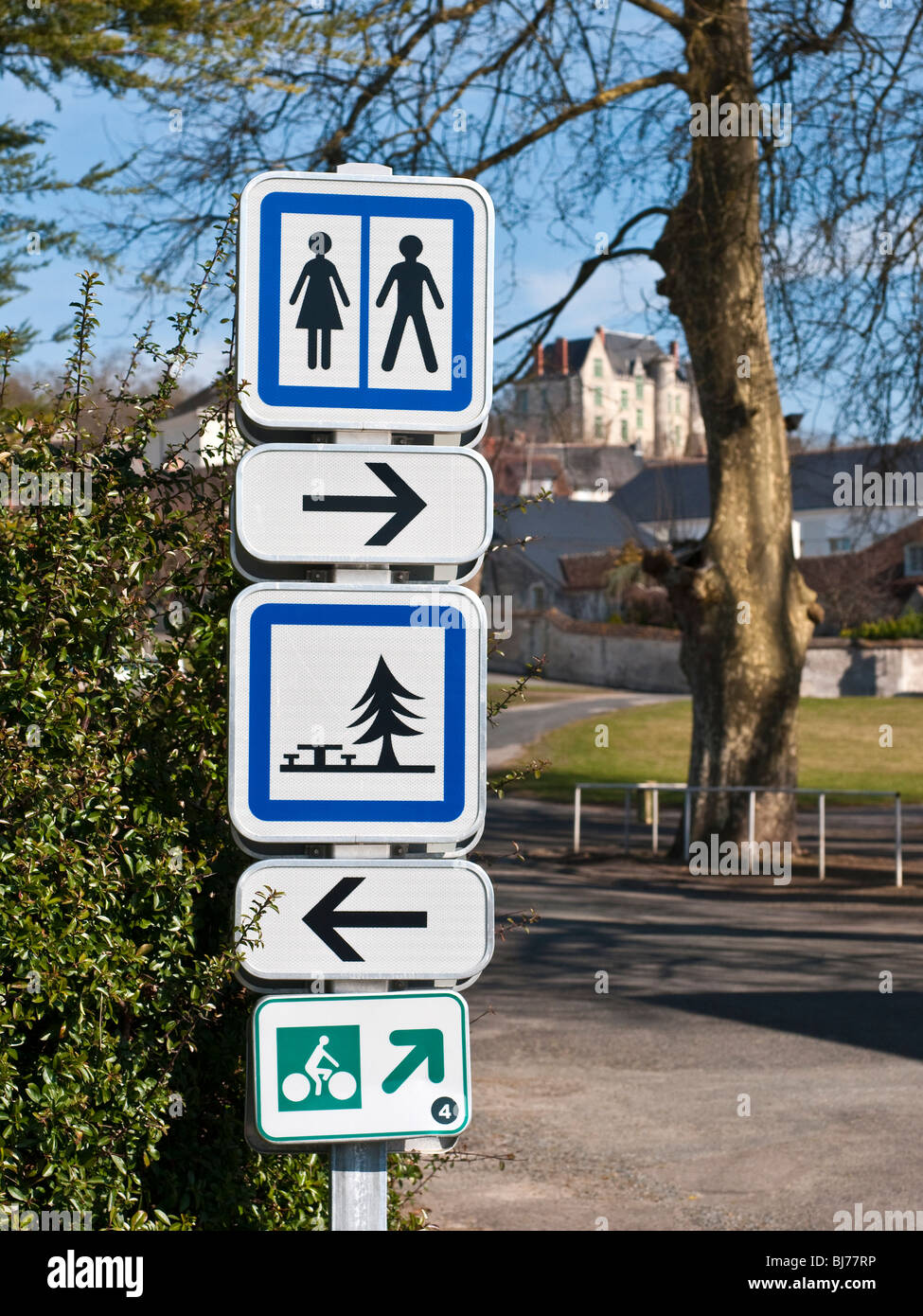 Internationally recognized tourist information signs - France Stock ...