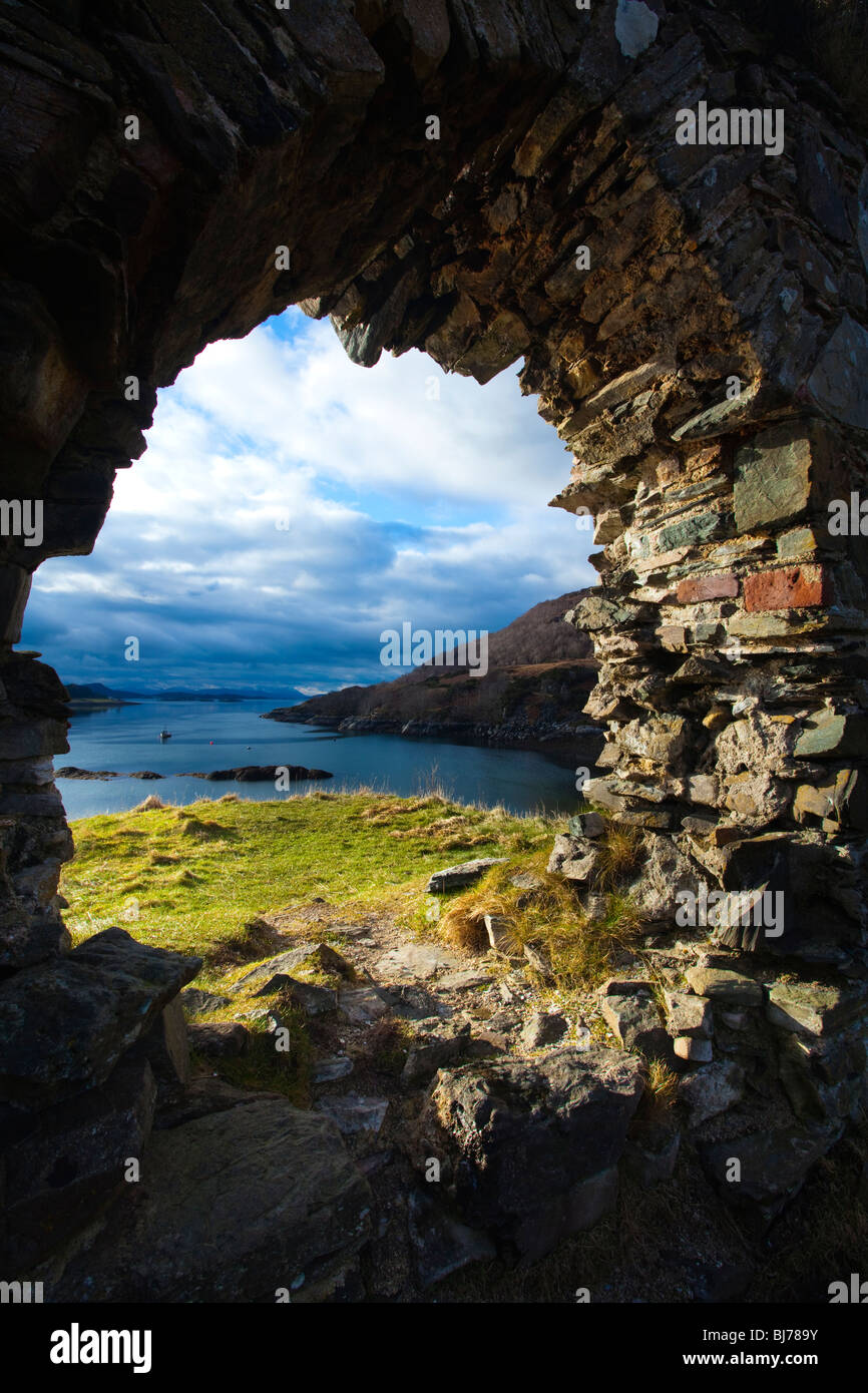 Scotland, Scottish Highlands, Strome Castle. The enigmatic ruins of ...
