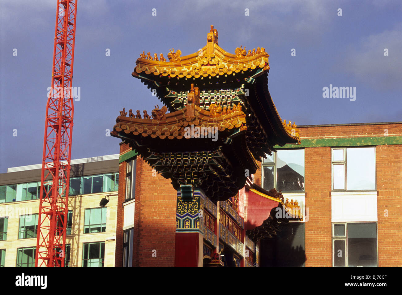 Gate at the entrance to Chinatown, Newcastle, UK Stock Photo - Alamy