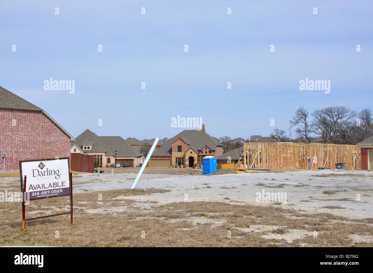 AVAILABLE sign on lot for house to be constructed Stock Photo - Alamy