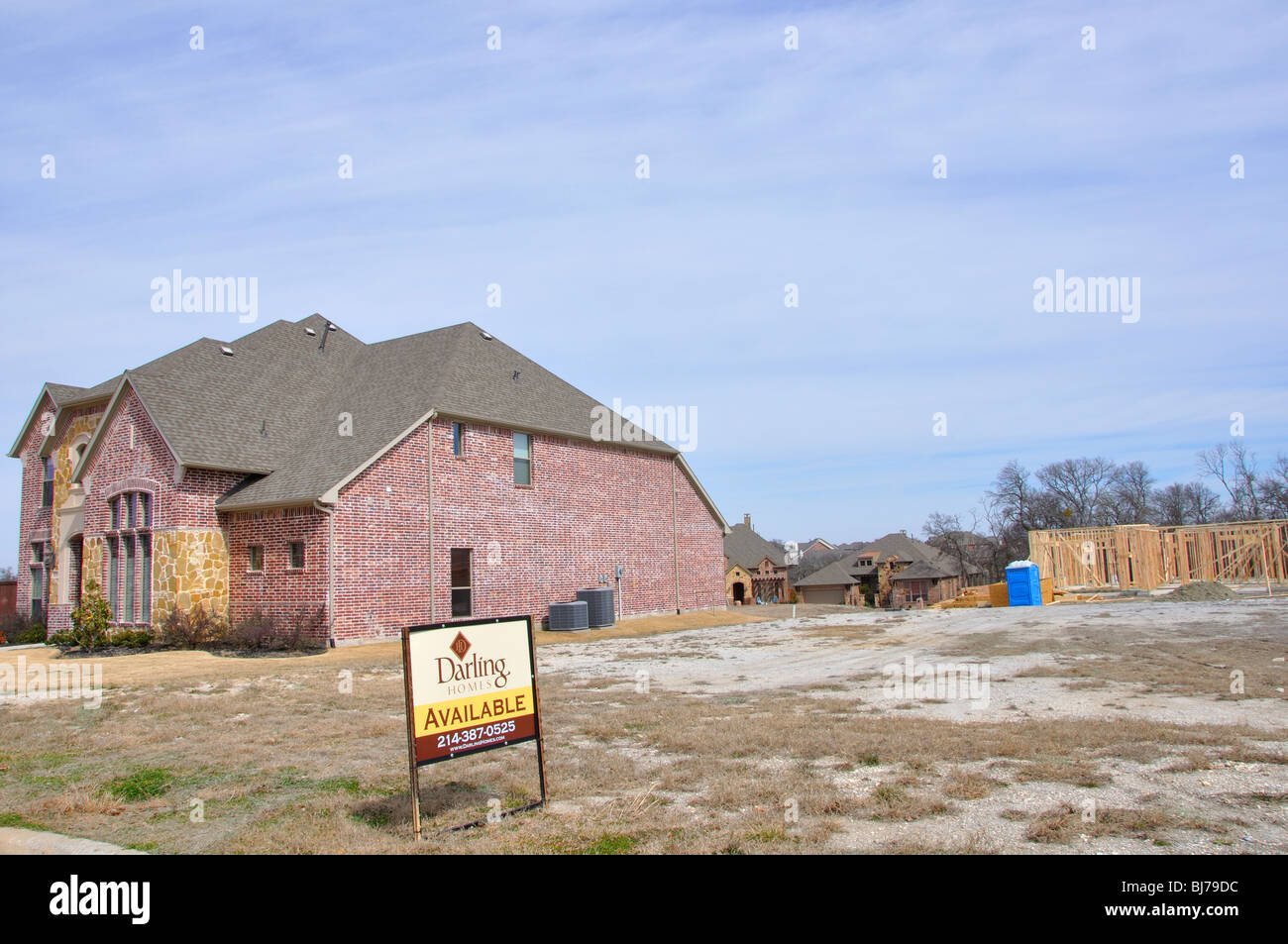 AVAILABLE sign on lot for house to be constructed Stock Photo - Alamy