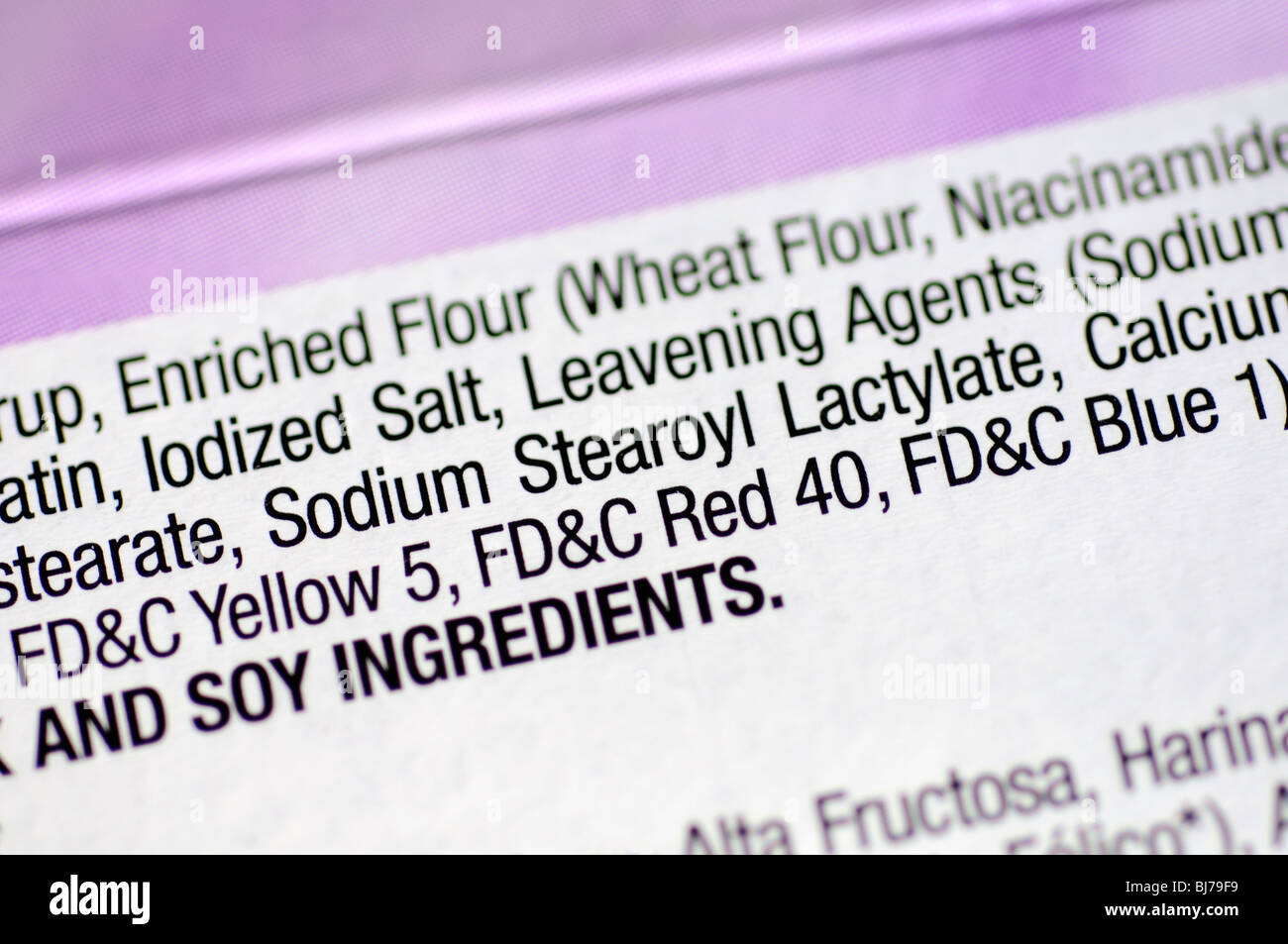 Ingredients list on food package hi-res stock photography and images ...