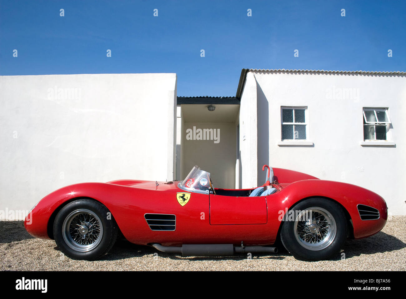 Classic red Ferrari at Goodwood motor circuit in Sussex Stock Photo - Alamy