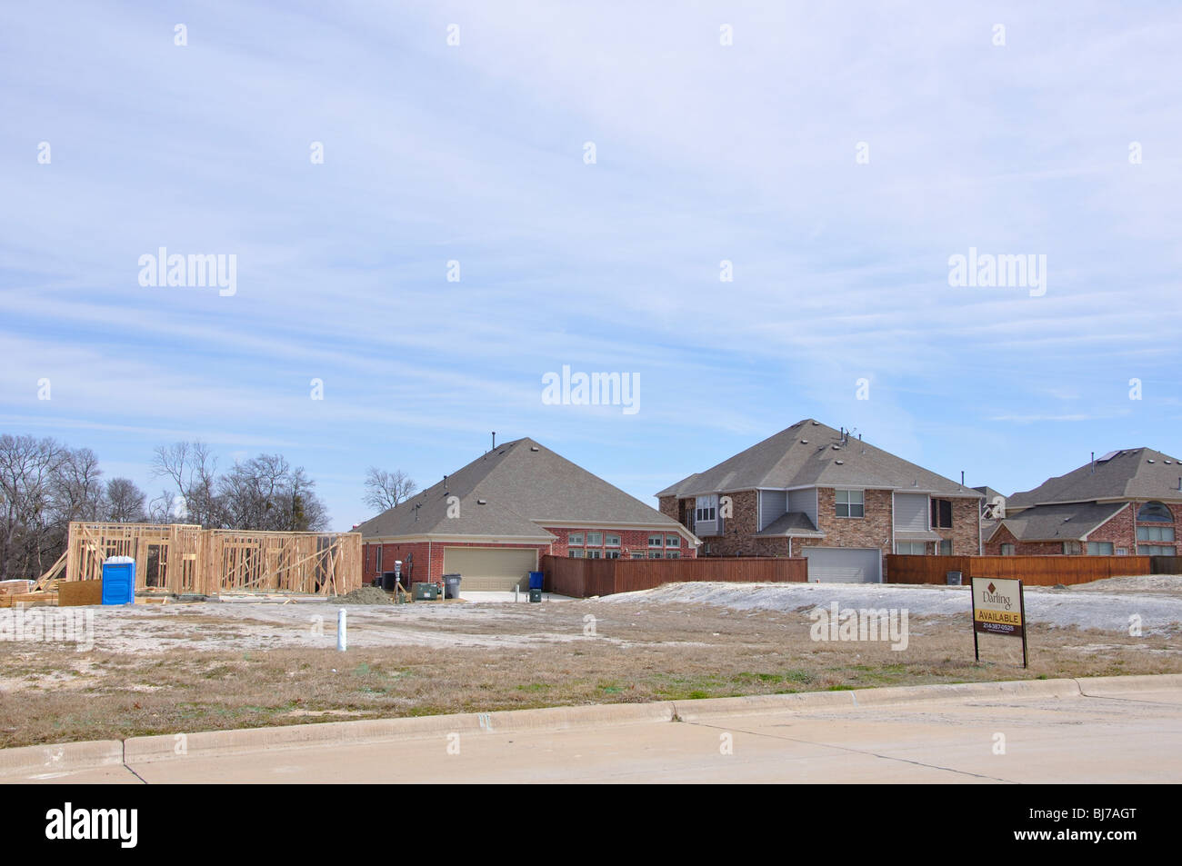 AVAILABLE sign on lot for house to be constructed Stock Photo - Alamy