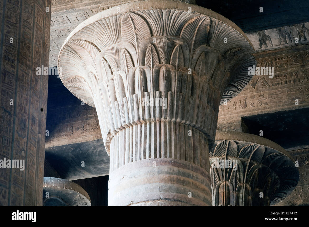 detail of pillar, Temple of Esna, Egypt Stock Photo - Alamy