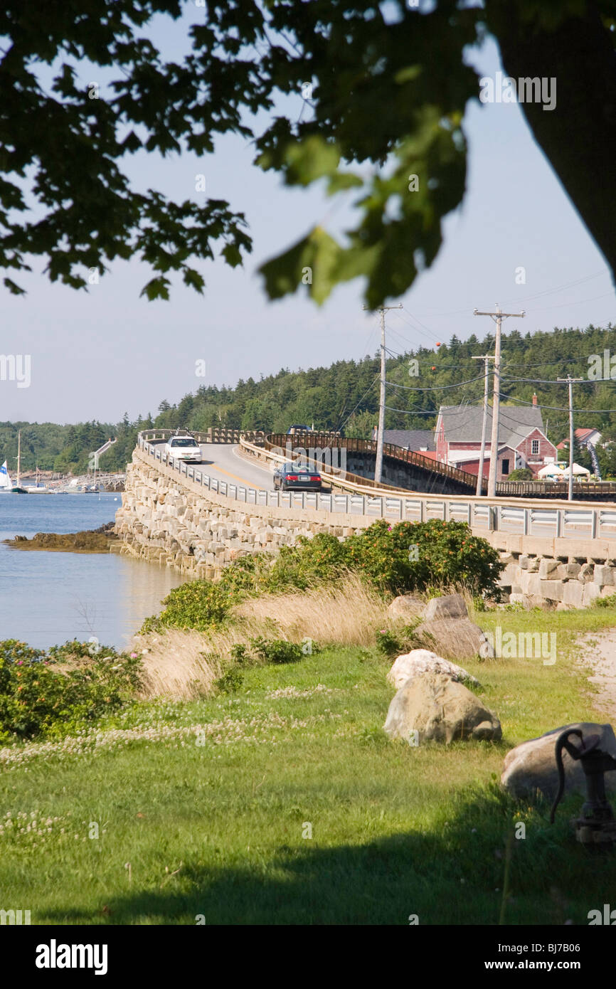 The unique and historic Granite Crib-work bridge to Bailey Island ...