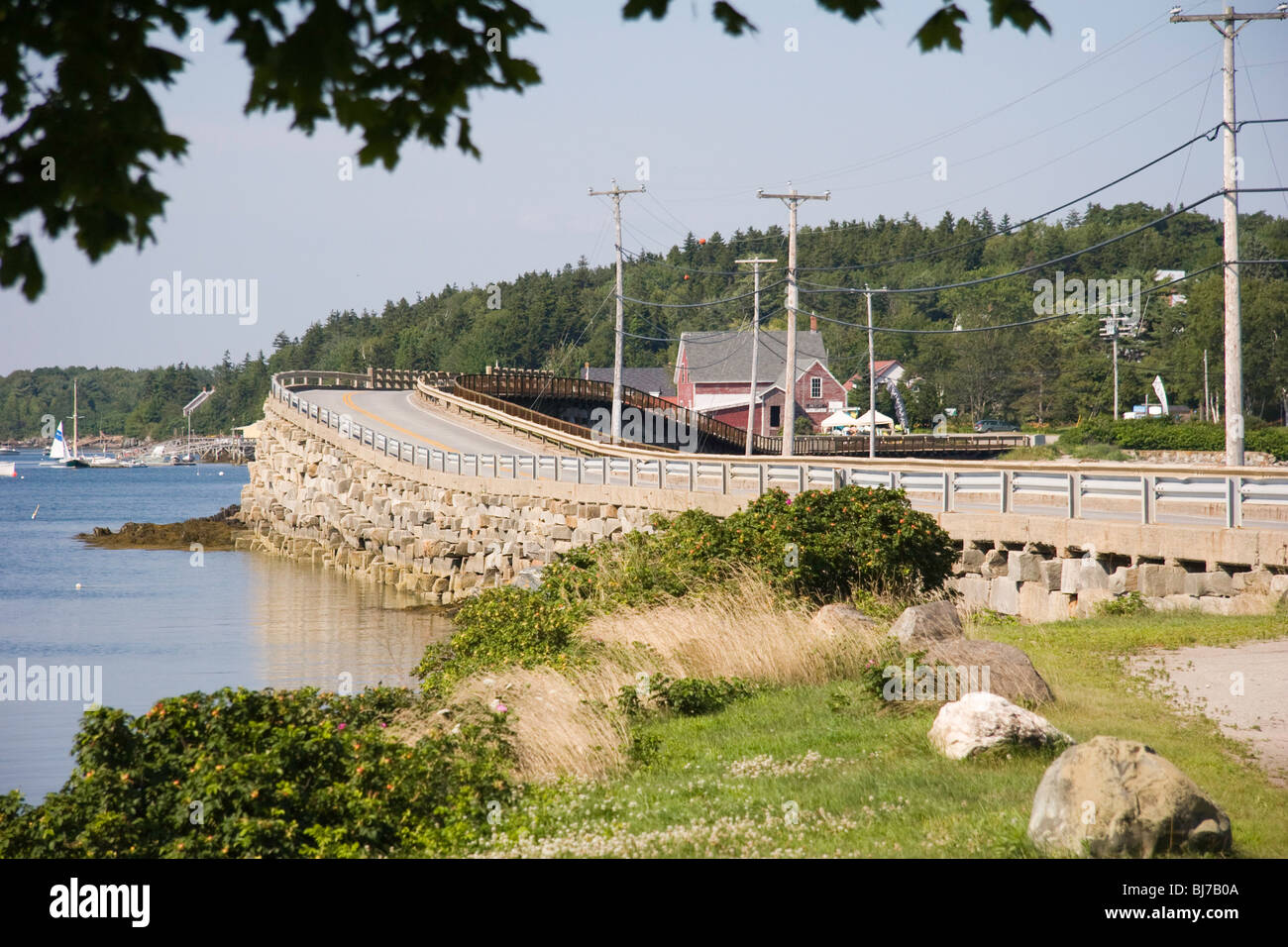 The unique and historic Granite Crib-work bridge to Bailey Island ...