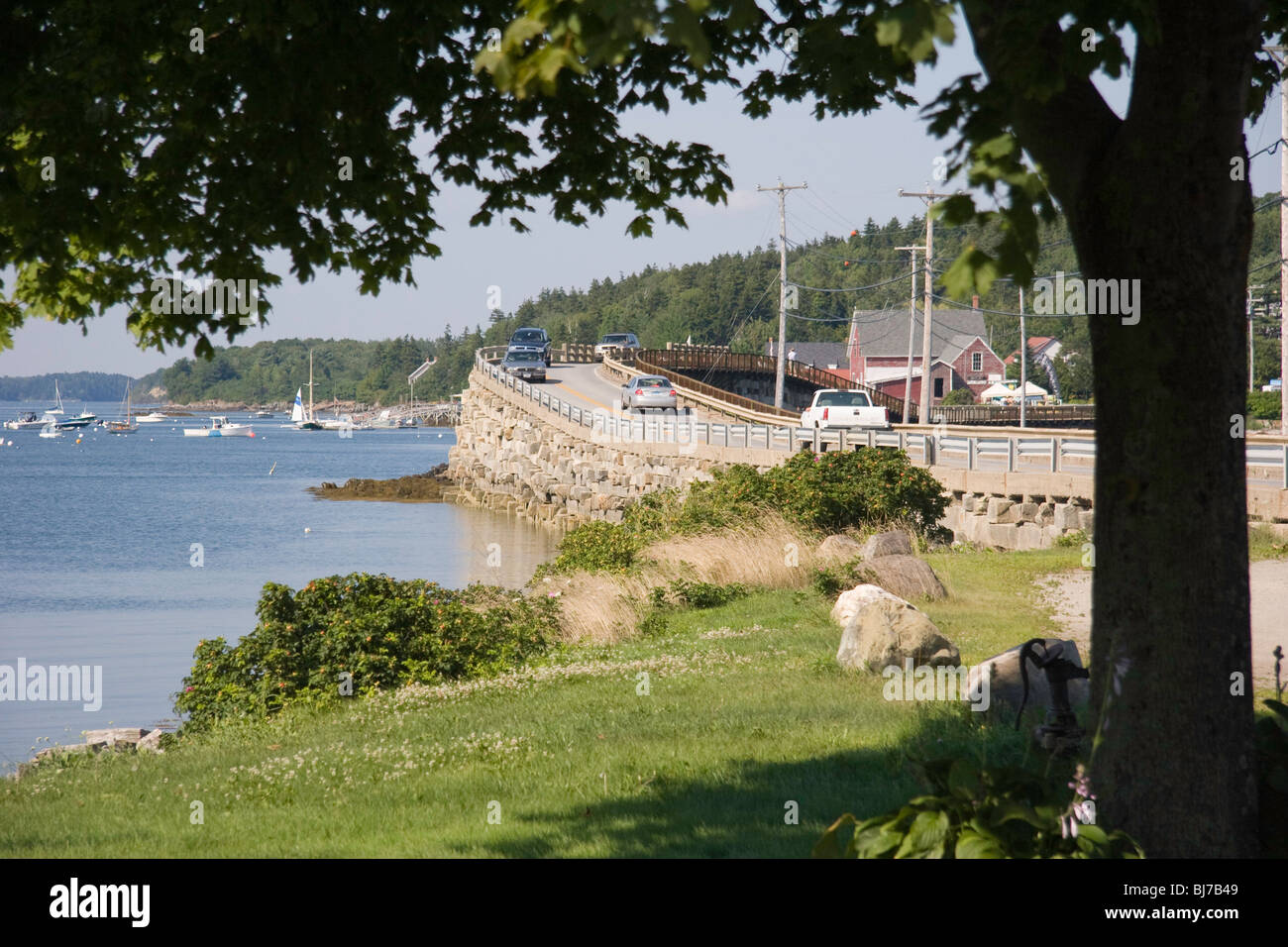 The unique and historic Granite Crib-work bridge to Bailey Island ...