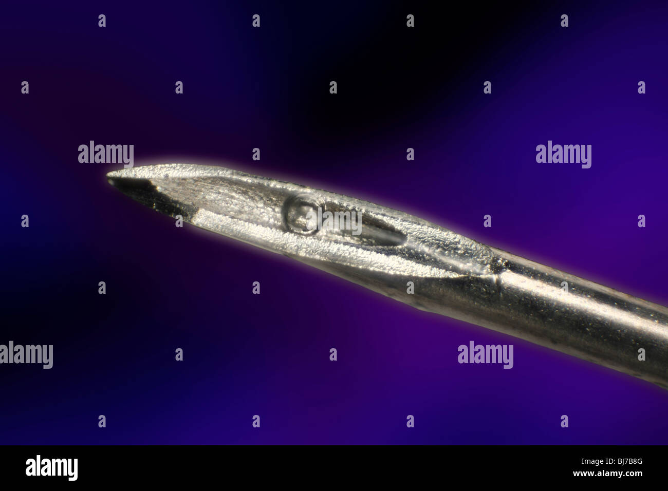 High macro photograph of a hypodermic needle with a bubble Stock Photo ...