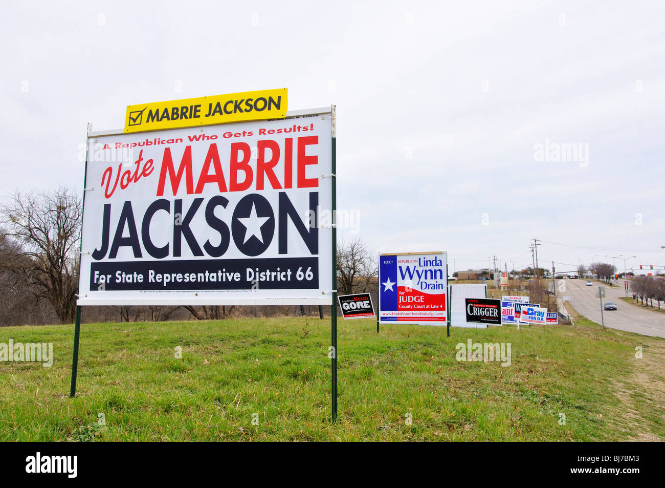 Election campaign signs, Texas, USA Stock Photo - Alamy