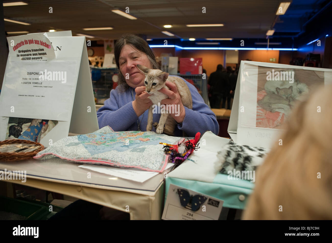 Paris, France, French Pedigree Cat Show, Trade Show, Woman Breeder ...