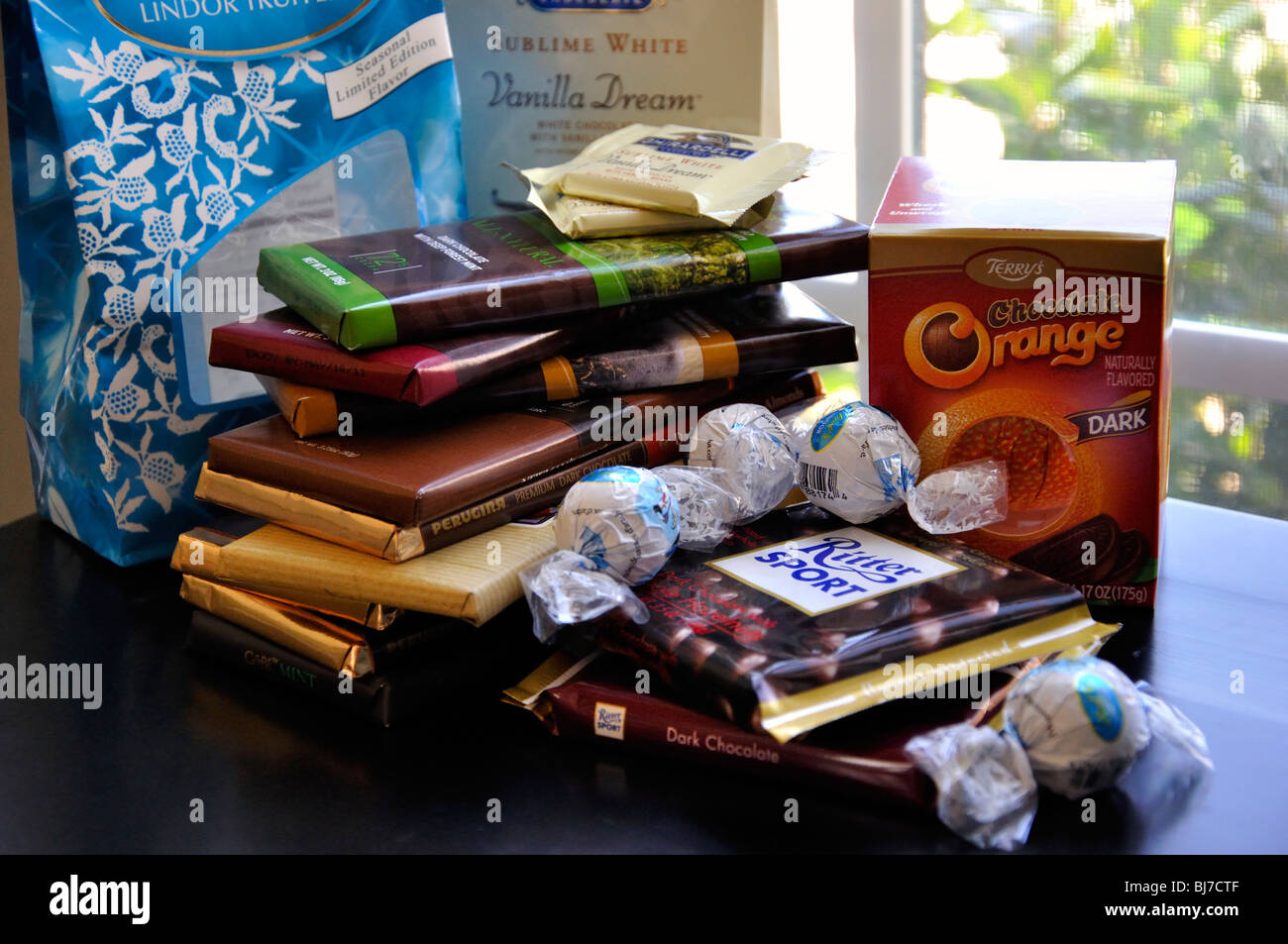 Assortment of chocolates Stock Photo - Alamy