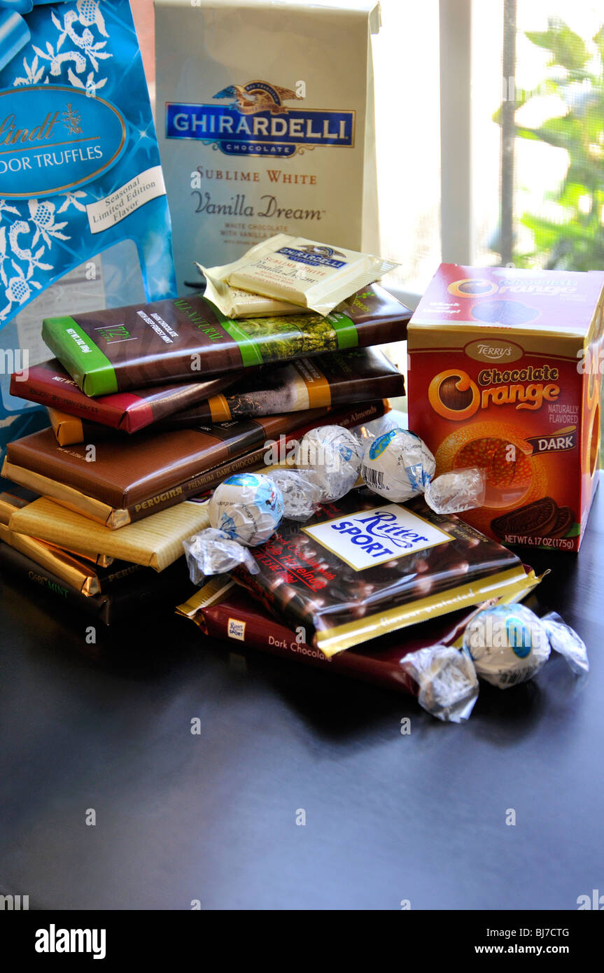 Assortment of chocolates Stock Photo - Alamy
