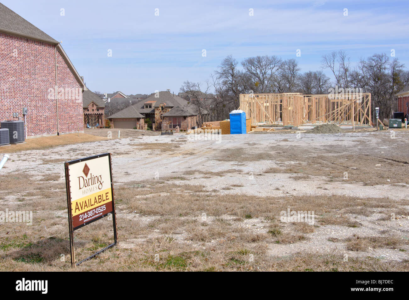 AVAILABLE sign on lot for house to be constructed Stock Photo - Alamy