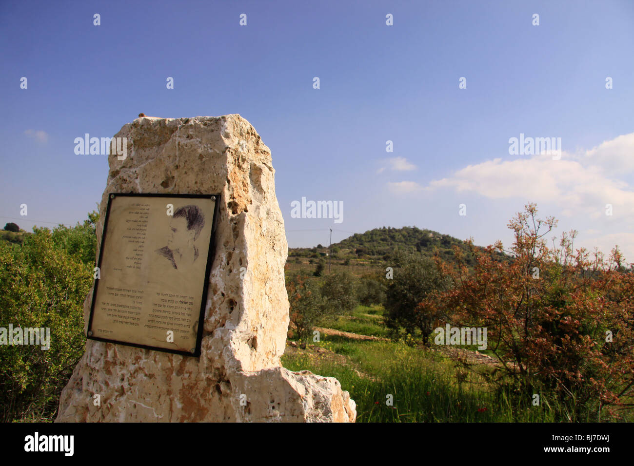 Israel, Jerusalem Mountains, the memorial to Nadav Israeli on Mount ...
