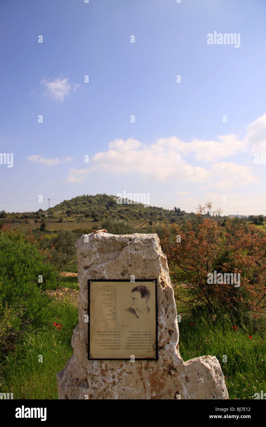 Israel, Jerusalem Mountains, the memorial to Nadav Israeli on Mount ...