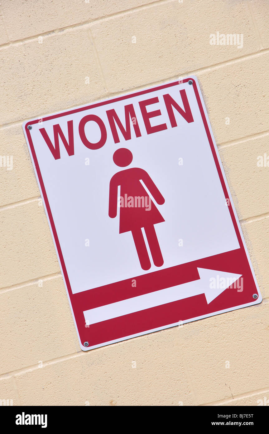 Public restroom sign Stock Photo - Alamy
