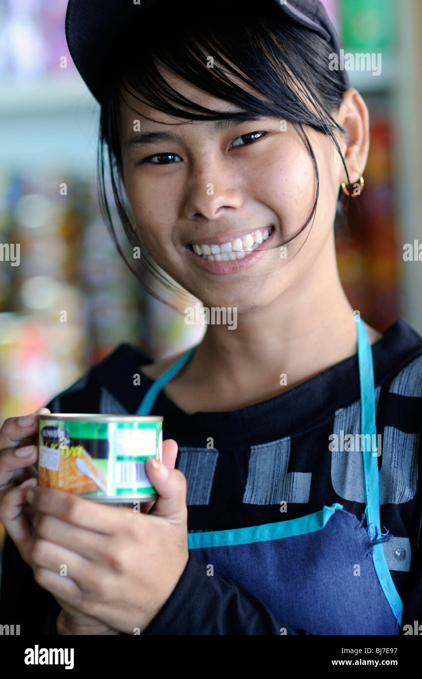 shop assistant, Semporna, Sabah, malaysia Stock Photo - Alamy