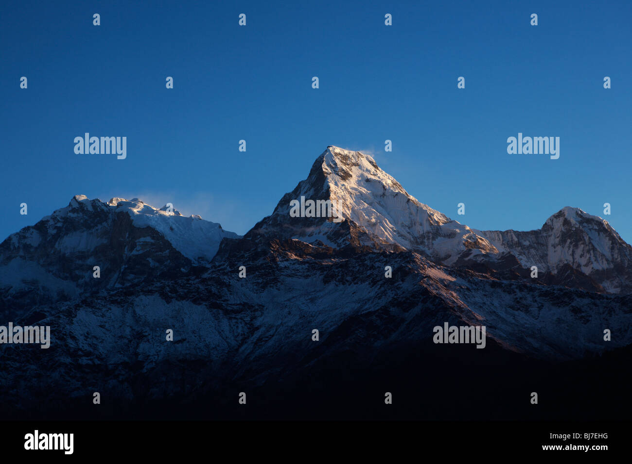 Annapurna massif (in Nepal) seen from Poon Hill, a popular place for ...